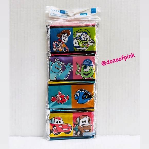 Disney | Accessories | Disney Pixar Foil Characters 4pk Pocket Tissues ...